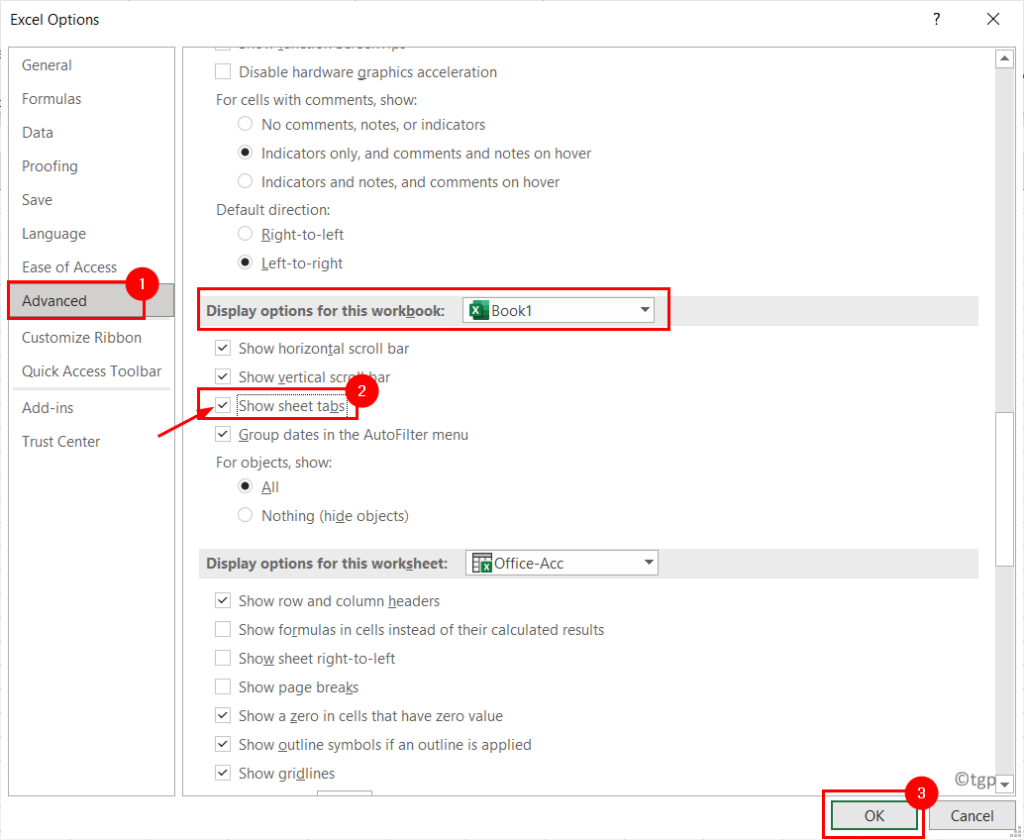 How to get back Missing Sheet Tabs in Microsoft Excel
