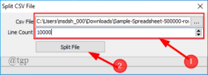 How to split a huge CSV file into smaller files on Windows 11 / 10