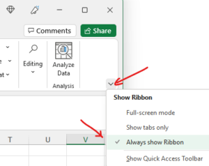 How to fix Excel Toolbar is missing problem