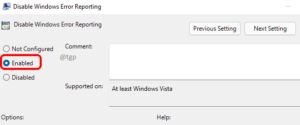 How to Disable Error Reporting in Windows 11