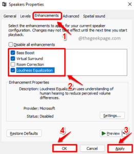 How to Enable or Disable Enhanced Audio in Windows 11