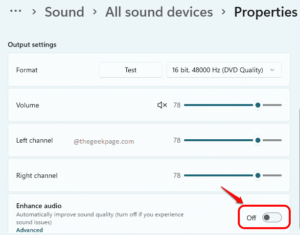 How to Enable or Disable Enhanced Audio in Windows 11