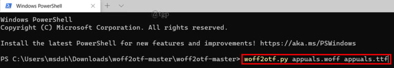 Converting WOFF to TTF/OTF Format