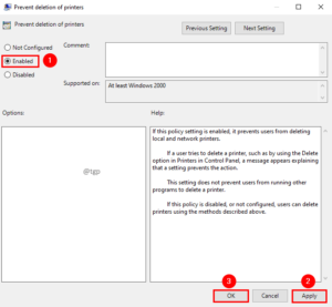 How to Restrict User from Removing Printer in Windows 11,10