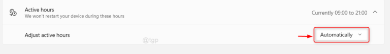 How to set Active hours in Windows 11 to Schedule Update Restart