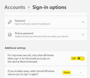 How to Sign-in to Windows 11 without Hello PIN or Password