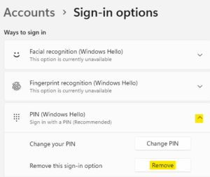 How to Sign-in to Windows 11 without Hello PIN or Password