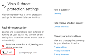How to Turn Off Microsoft Defender in Windows 11