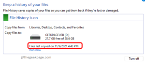 How to Enable or Disable File History in Windows 11