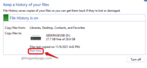 How to Enable or Disable File History in Windows 11