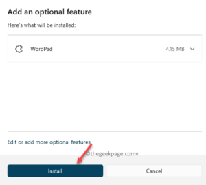 How to uninstall or install WordPad in Windows 11