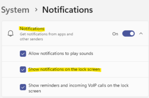 How to Show Notifications in Lock Screen in Windows 11