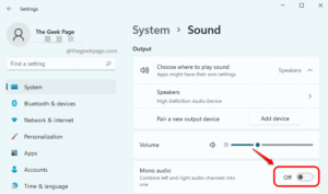 How to Enable or Disable Mono Audio Feature in Windows 11