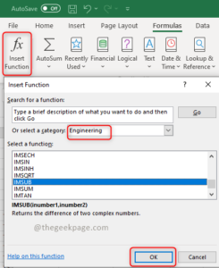 How to use IMSUB function in Microsoft Excel