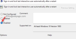 How to Enable / Disable Automatic Sign-in After Update in Windows 11