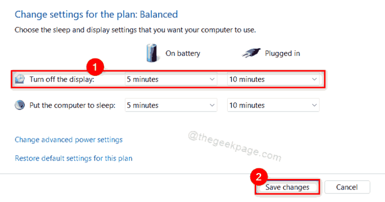 How to change Screen Turn-Off Timeout time in Windows 11