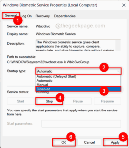 How to Enable or Disable Windows Biometric Service in Windows 11