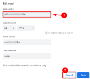 How to See saved Credit Card Numbers on Google Chrome