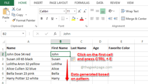 How to Autofill Data Based on Patterns Using Flash Fill in Excel