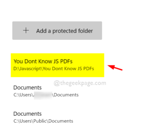 How to Add or Remove Folders to Controlled Folder Access in Windows 11 , 10