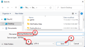 How to backup and restore pinned items on Taskbar in Windows 11