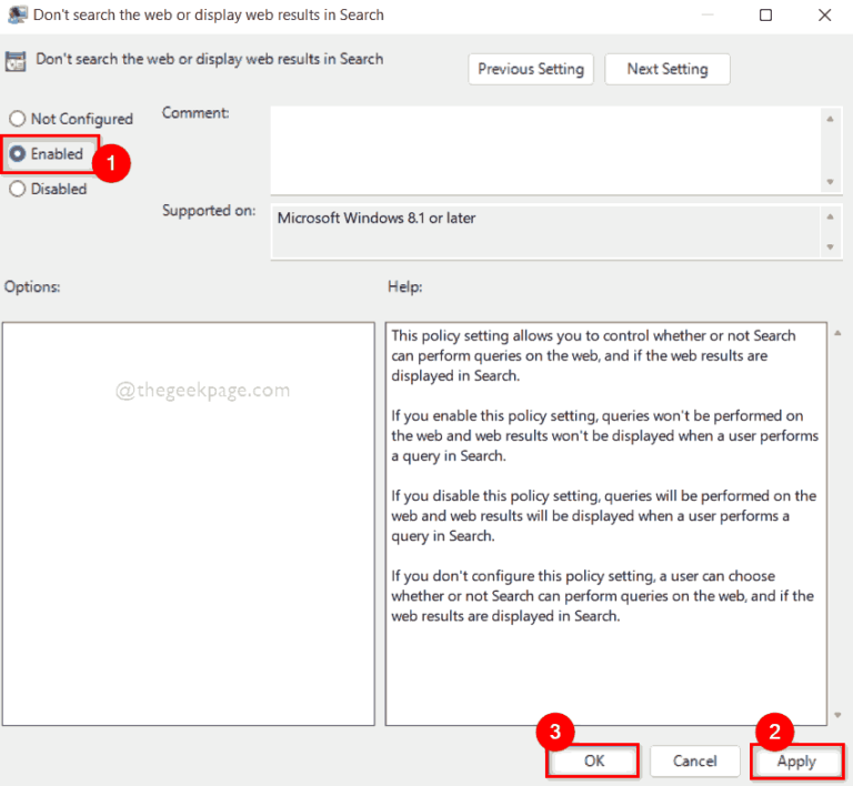 How to Disable Search the web option in Windows 11 Taskbar search