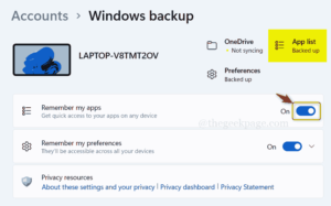 How to Enable or Disable Remember my apps in Windows 11