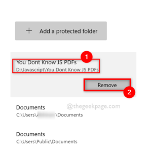 How to Add or Remove Folders to Controlled Folder Access in Windows 11 , 10