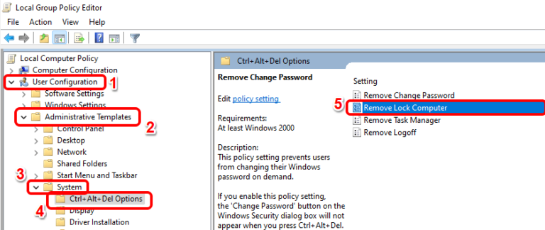 How to Add / Remove Security Options from CTRL+ALT+DEL Screen