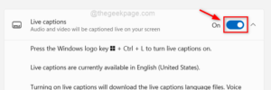 How to Enable or Disable Live Captions on Windows 11 PC
