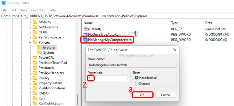 How to Add or Remove 'Manage' Item from 'This PC' Right-Click Context ...