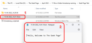 How to Create a File/Folder and Name it based on Current Timestamp