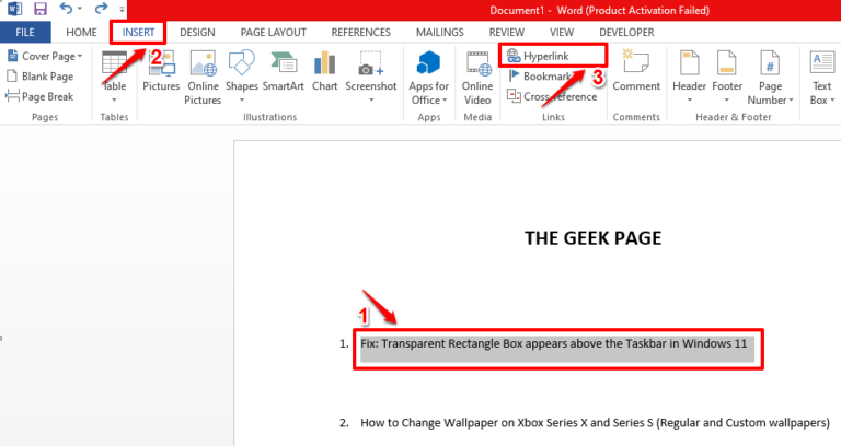 How to Add ScreenTip to MS Word Document