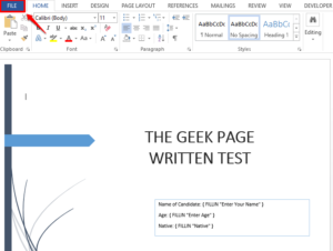 How to Create User Input prompt in Microsoft Word