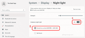 How to Set a Schedule to Turn On Night Light in Windows 11