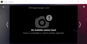 Fix: Snap Camera App Error No Available Camera Input in Google Meet and ...