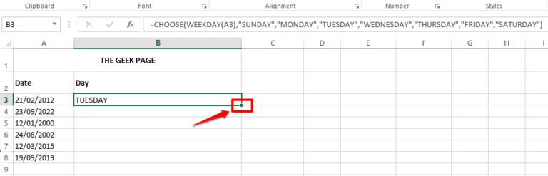 How to Extract Day Values from Date Values in Microsoft Excel