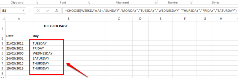 How to Extract Day Values from Date Values in Microsoft Excel