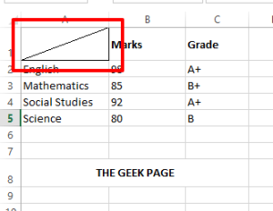How to Insert a Diagonal Line to a Cell in Microsoft Excel
