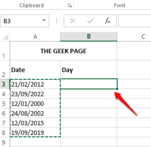 How to Extract Day Values from Date Values in Microsoft Excel
