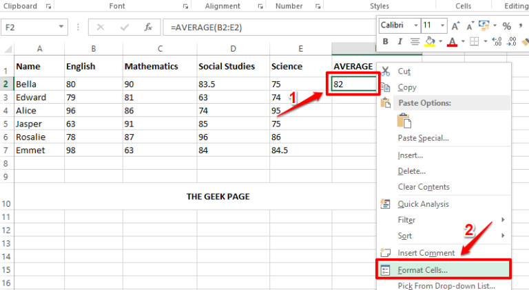 How to Calculate the Average Value of a Group of Cells in Microsoft Excel