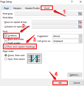 How to Print Gridlines, Row Headers and Column Headers in Microsoft Excel
