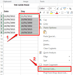 How to Extract Day Values from Date Values in Microsoft Excel