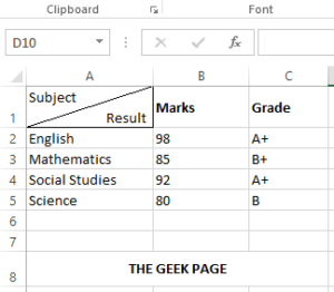 How to Insert a Diagonal Line to a Cell in Microsoft Excel