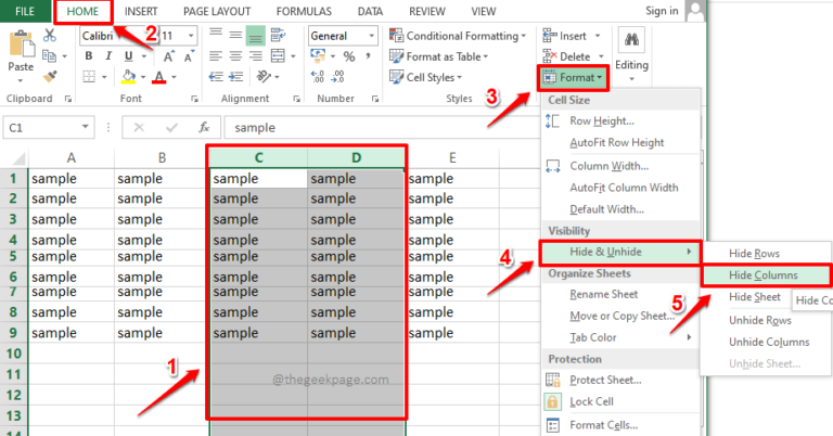 How to Hide / Unhide Columns in Microsoft Excel