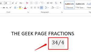 How to write fractions in Microsoft word
