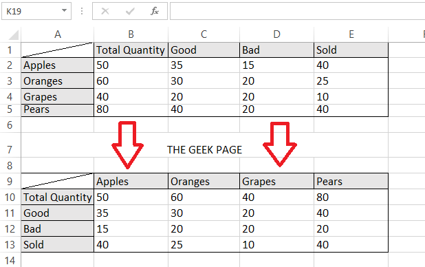 How To Transpose Data From Rows To Columns And Vice Versa In Microsoft 