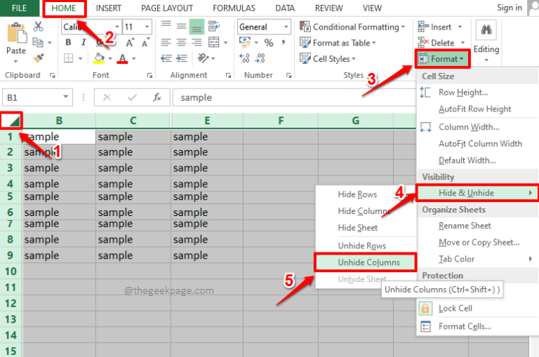 How to Hide / Unhide Columns in Microsoft Excel