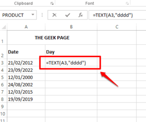 How to Extract Day Values from Date Values in Microsoft Excel