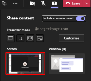 How to inlcude System sound when sharing screen on Microsoft Teams